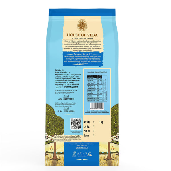 Organic Whole Wheat Flour 1Kg – HOUSE OF VEDA